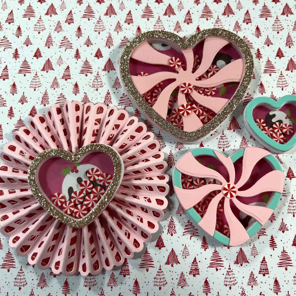 Scrap Diva Designs - Peppermint Heart Candy Shaker